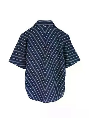 Zero + Maria Cornejo Striped Polo Collar Shirt