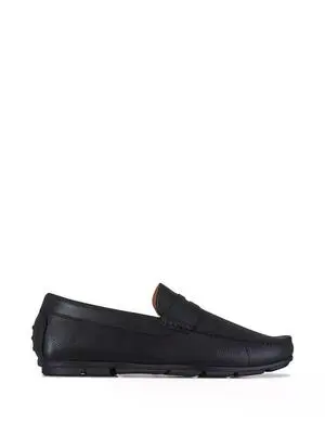 Aquatalia Enzo Grained-leather Loafers - Black