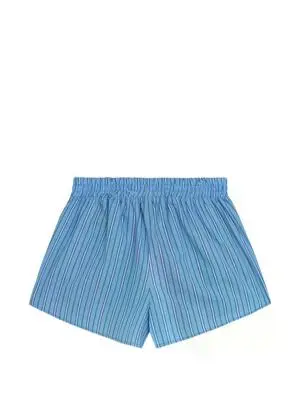 A PAPER KID Striped Cotton Shorts - Blue
