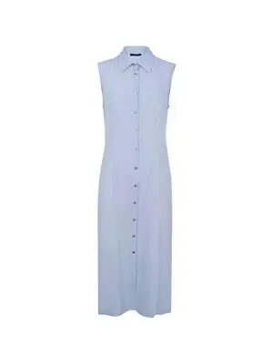 Seventy Buttoned Collared Midi Dress - Blue