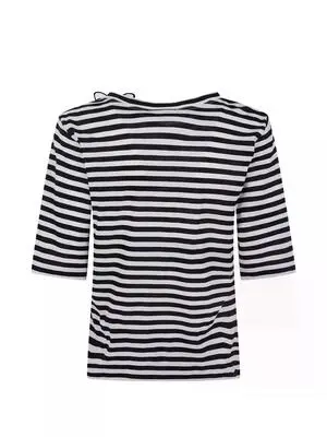 Seventy Floral-detail Striped T-shirt