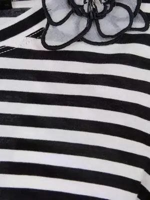 Seventy Floral-detail Striped T-shirt
