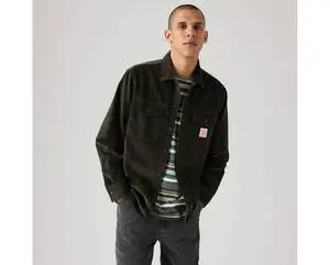 LEVI'S Long-sleeve Corduroy Worker Shirt - Charcoal Green