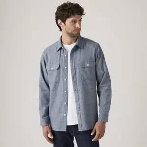 LEVI'S Jackson Worker Flannel Overshirt - Navy Tricolor Grindle