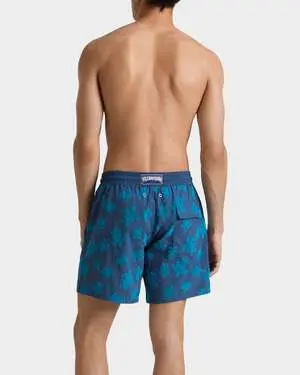 Vilebrequin Flocked Ronde Des Tortues Moorea Swim Trunks - Blue