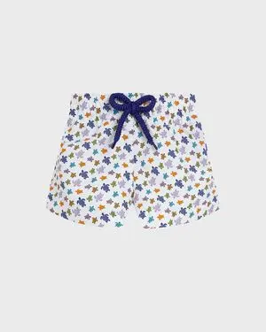 Vilebrequin Baby Swim Trunks Micro Ronde Des Tortues - White