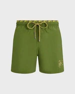 Vilebrequin Bicolor Micro Ronde Des Tortues Swim Shorts - Green