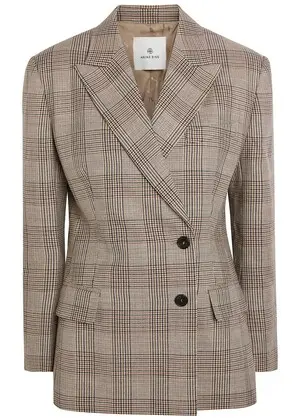 ANINE BING Checked Wool Blazer - Multicoloured