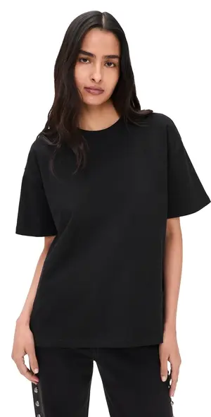 Good American Cotton Oversized Tee - Black001