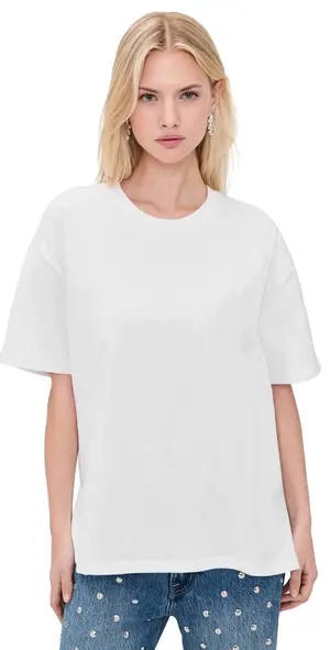 Good American Cotton Oversized Tee - White001