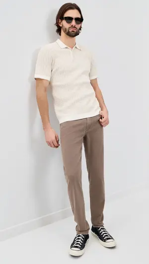 Rag & Bone Harvey Rib Polo - Chalk