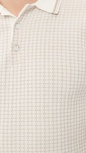 Rag & Bone Harvey Rib Polo - Chalk