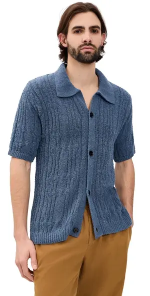 Men's Knitted Button Up Shirts