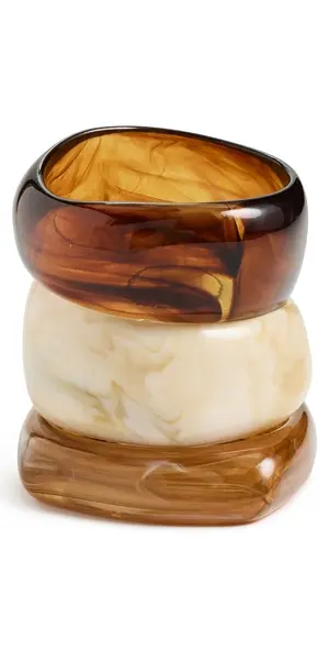BY ADINA EDEN Caramel Swirl Resin Bangle Set - Multi-color