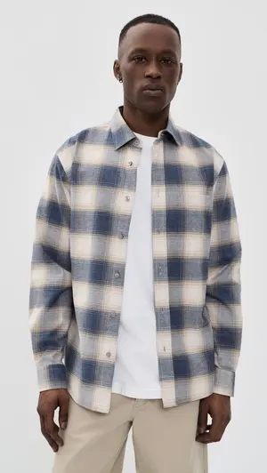 BOSS H-owen Flannel Button Down Shirt