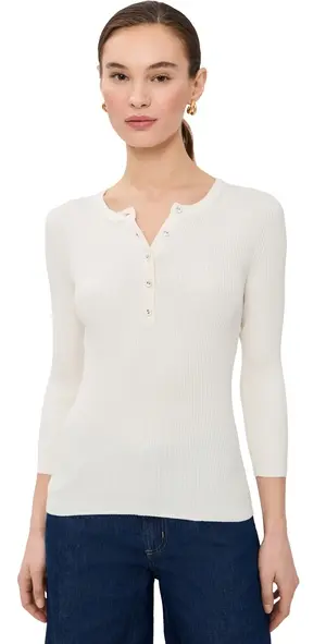 TWP 3/4 Sleeve Ribbed Henley