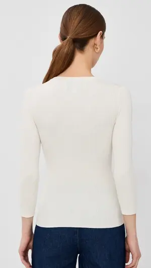 TWP 3/4 Sleeve Ribbed Henley