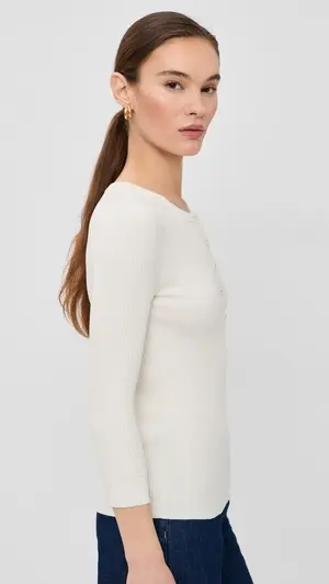 TWP 3/4 Sleeve Ribbed Henley