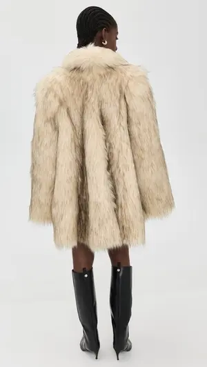 CULTNAKED Faux Fur Coat With Shawl Collar
