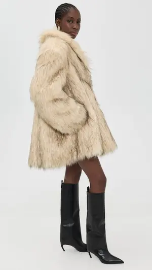 CULTNAKED Faux Fur Coat With Shawl Collar