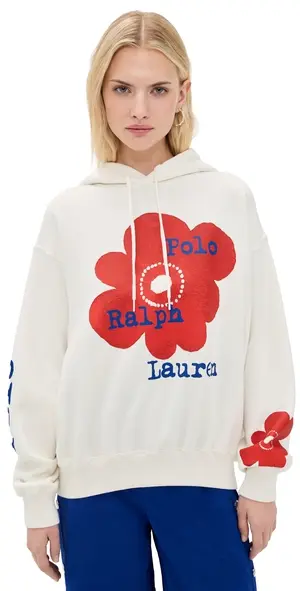 Polo Ralph Lauren Arctic Fleece Knit Long Sleeve Hoodie - Warm White