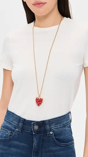 KENNETH JAY LANE Strawberry Pendant Necklace