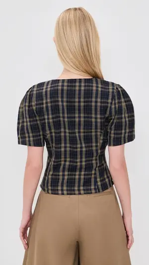 Lioness Femme Plaid Blouse