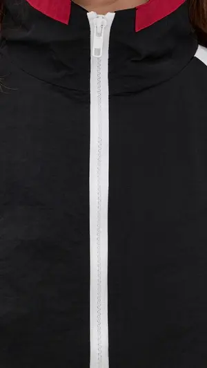 Lioness Shoreline Technical Windbreaker Jacket With Contrast Piping - Noir