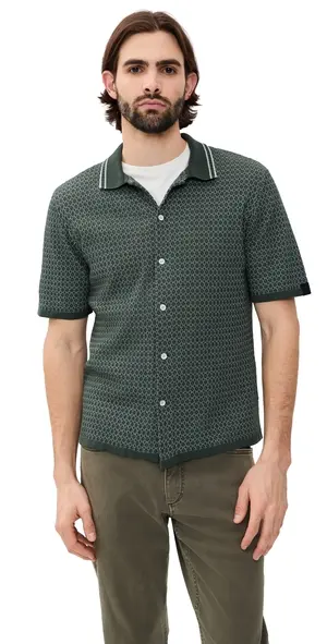 Rag & Bone Harvey Cross Stitch Camp Shirt
