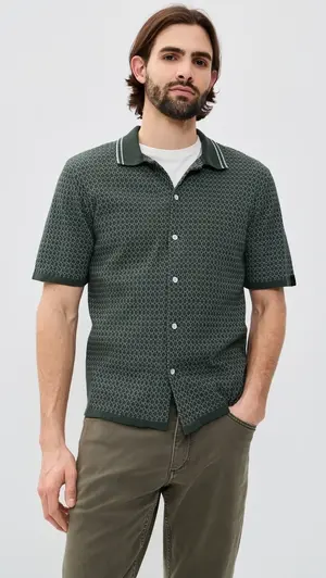 Rag & Bone Harvey Cross Stitch Camp Shirt