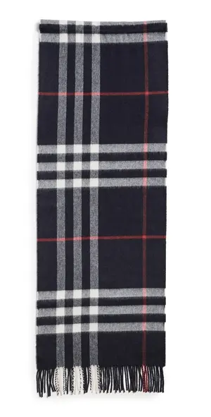 Burberry Giant Check Cashmere Scarf - Navy