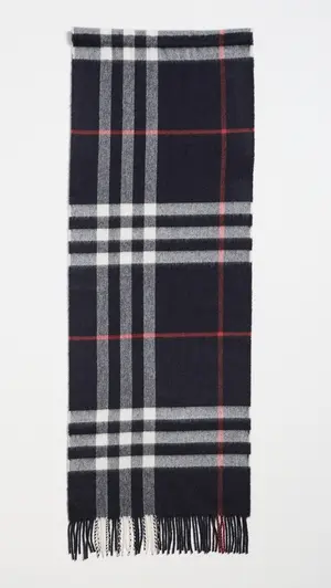 Burberry Giant Check Cashmere Scarf - Navy