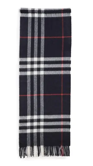 Burberry Giant Check Cashmere Scarf - Navy
