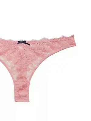 FLEUR DU MAL Bianca Lace Thong - Pink