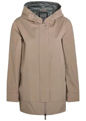 Herno Hooded Brushed Shell Jacket - Taupe