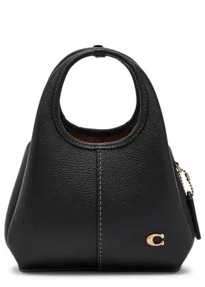 COACH Lana 19 Pebbled Leather Top Handle Bag - Black