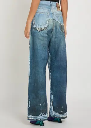 Acne Studios Printed Wide-leg Jeans
