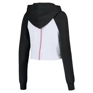 LUSSO San Francisco Giants Raglan Quarter-zip Cropped Pullover Hoodie