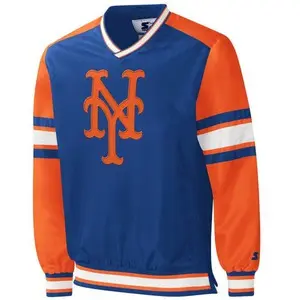 STARTER New York Mets Yardline V-neck Pullover Windbreaker