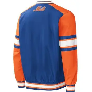 STARTER New York Mets Yardline V-neck Pullover Windbreaker