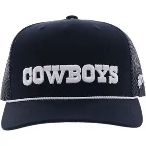 HOOEY Dallas Cowboys Wordmark Rope Trucker Cap
