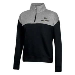 Champion Wake Forest Demon Deacons Color-blocked Quarter-zip Sweatshirt
