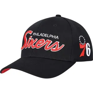 Mitchell & Ness Philadelphia 76ers Mvp Team Script 2.0 Stretch-snapback Hat - Black