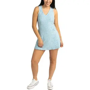 LUSSO Chicago Cubs Tess Cheetah V-neck Racerback Dress - Blue