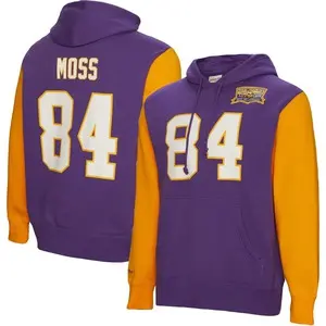 Mitchell & Ness Randy Moss Minnesota Vikings Retired Player Name & Number Pullover Hoodie - Purple