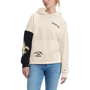 Tommy Hilfiger Black New Orleans Saints Harriet Pullover Hoodie - Cream