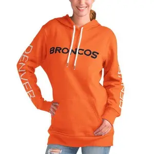 G-III 4HER BY CARL BANKS Denver Broncos Extra Inning Pullover Hoodie - Orange