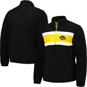 G-III SPORTS BY CARL BANKS Iowa Hawkeyes Pinch Runner Half-zip Top - Black