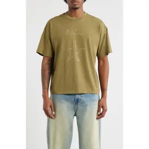 ELWOOD Crop Hill All Star Graphic T-shirt - Olive