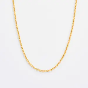 7879 Wide Diamond Cut Cable Chain Necklace - Gold 24k
